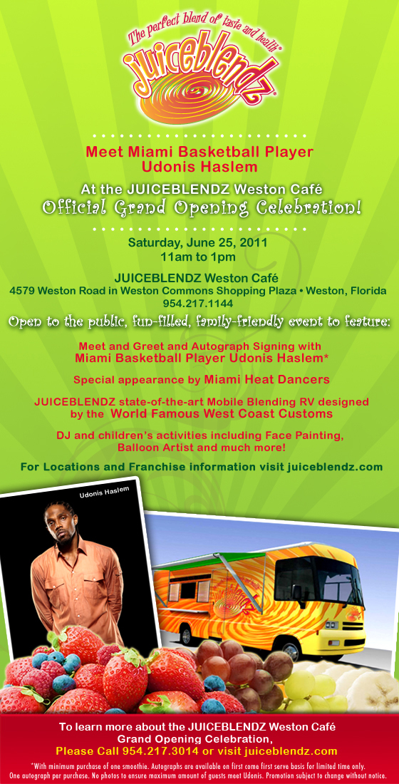 Meet Udonis Haslem at JUICEBLENDZ Weston Café | Sat. June 25th ...