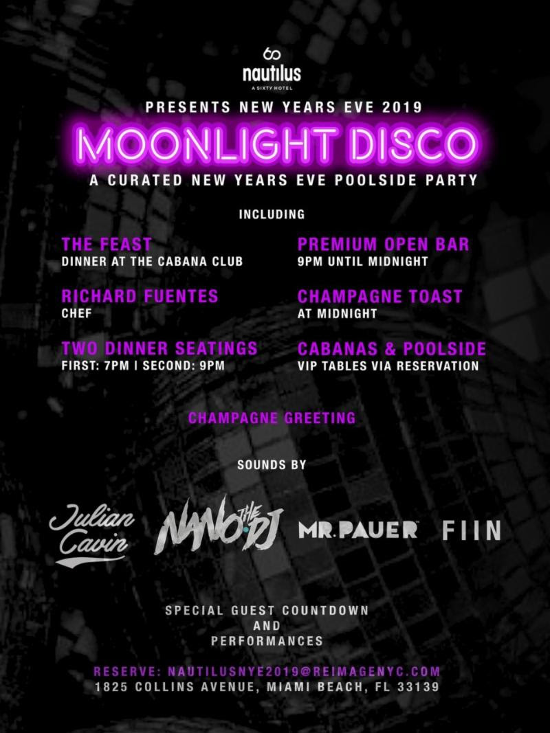 Moonlight Disco New Year’s Eve Feast and Party at Nautilus South Beach – Premier Guide Miami