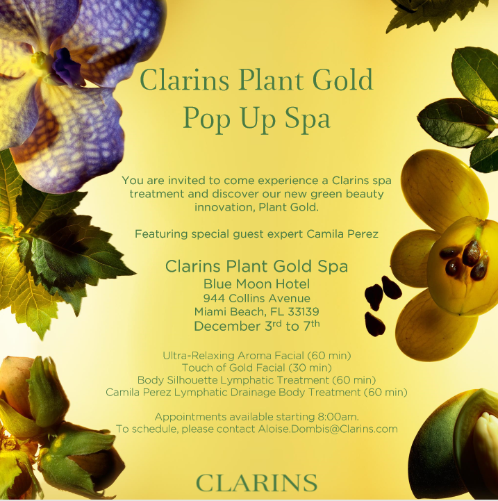 Clarins Plant GoldPop Up Spa – Premier Guide Miami