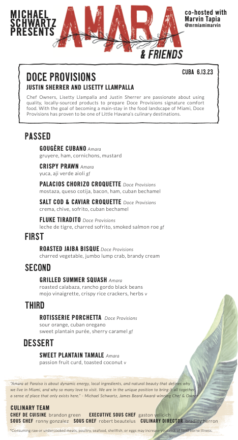 MICHAEL SCHWARTZ PRESENTS AMARA & FRIENDS DINNER SERIES – Premier Guide ...