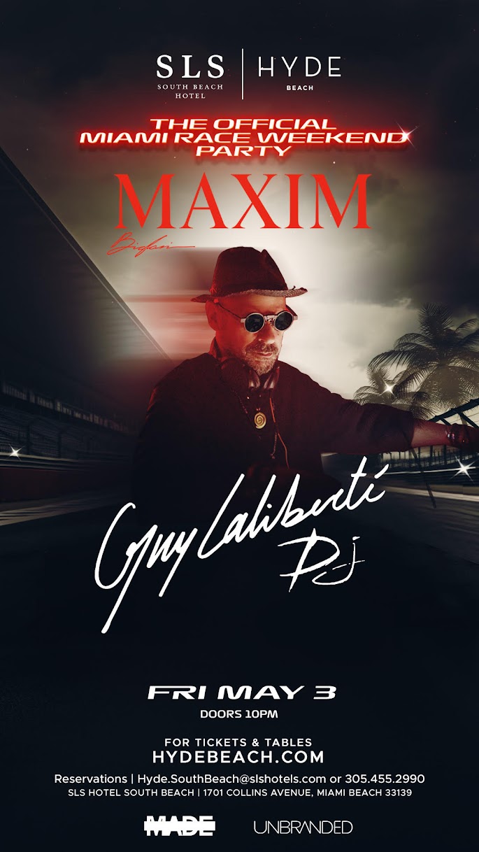 Guy Laliberté and Anabel Englund at Maxim Magazine’s Miami Race Weekend ...