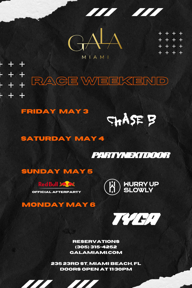 Revel in Race Weekend at GALA Miami With Special Musical Guests ...
