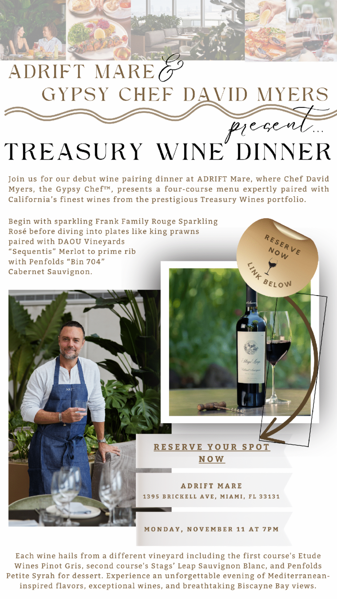 Wine Pairing Dinner at ADRIFT Mare with Chef David Myers – Premier ...
