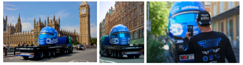 Aston Martin Aramco F1® x Coinbase F1 Helmet Takes Over London ...